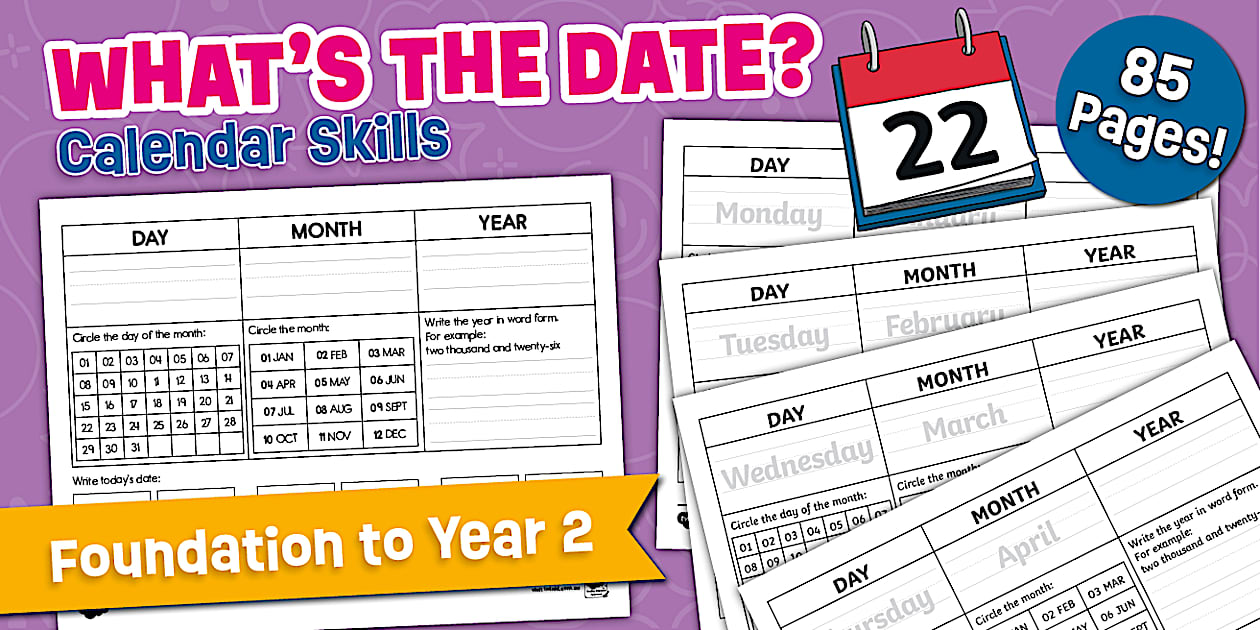 Australian Date Writing Practice Pack