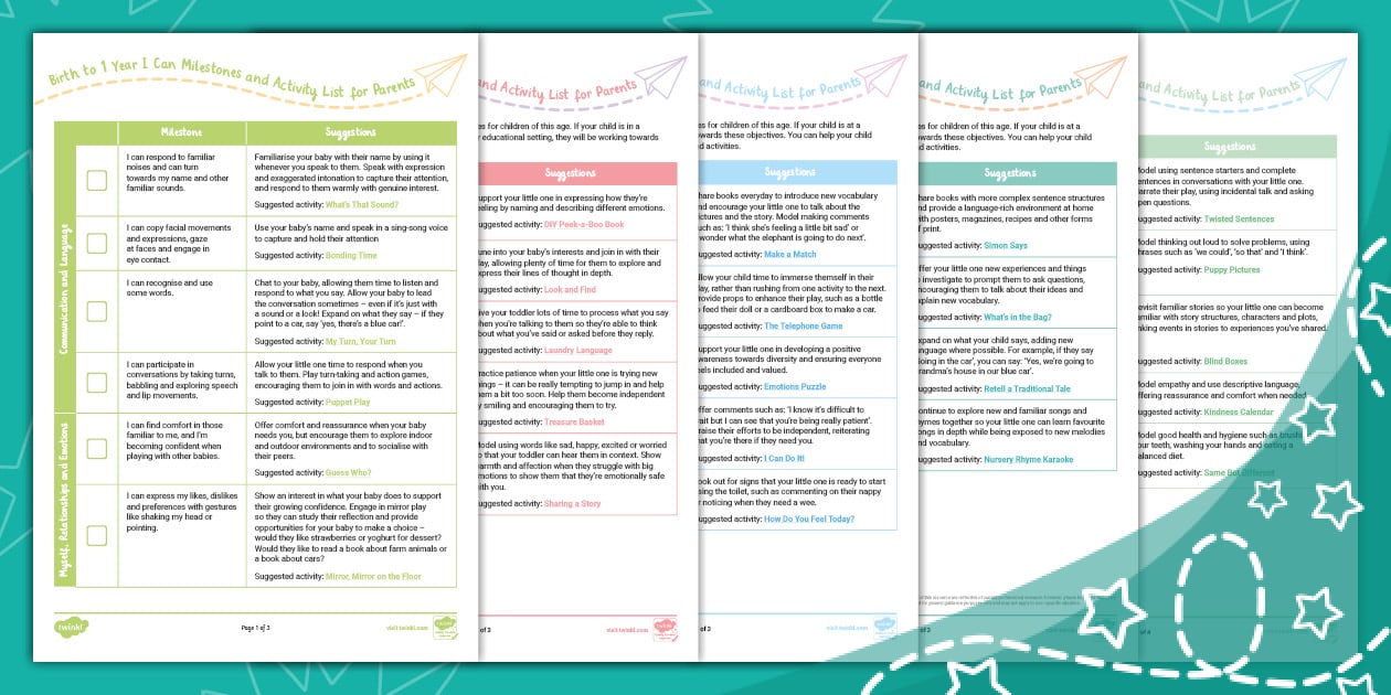 FREE! - "I Can" Kindergarten Milestones Activity List for Parents