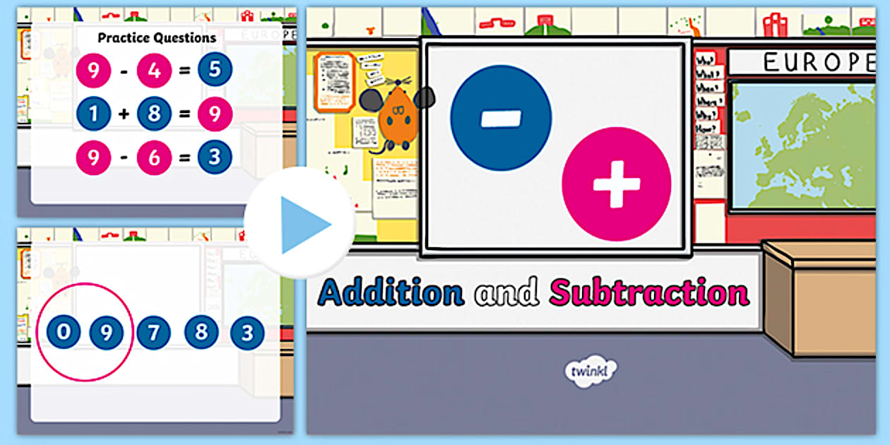 Addition and Subtraction Facts to 9 PowerPoint - Twinkl