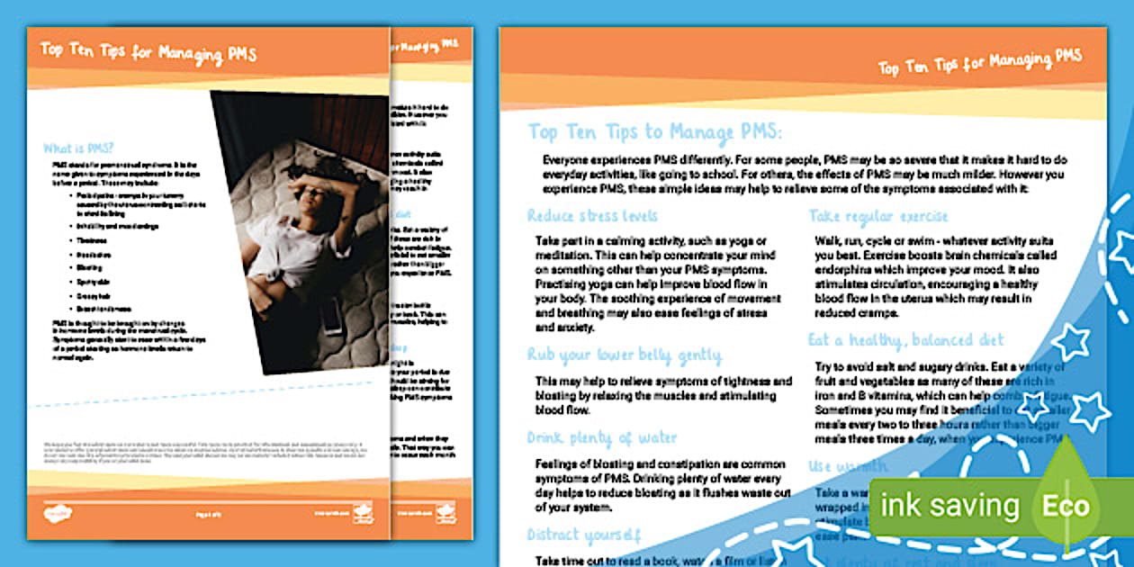 Top Ten Tips for Managing PMS (teacher made) - Twinkl