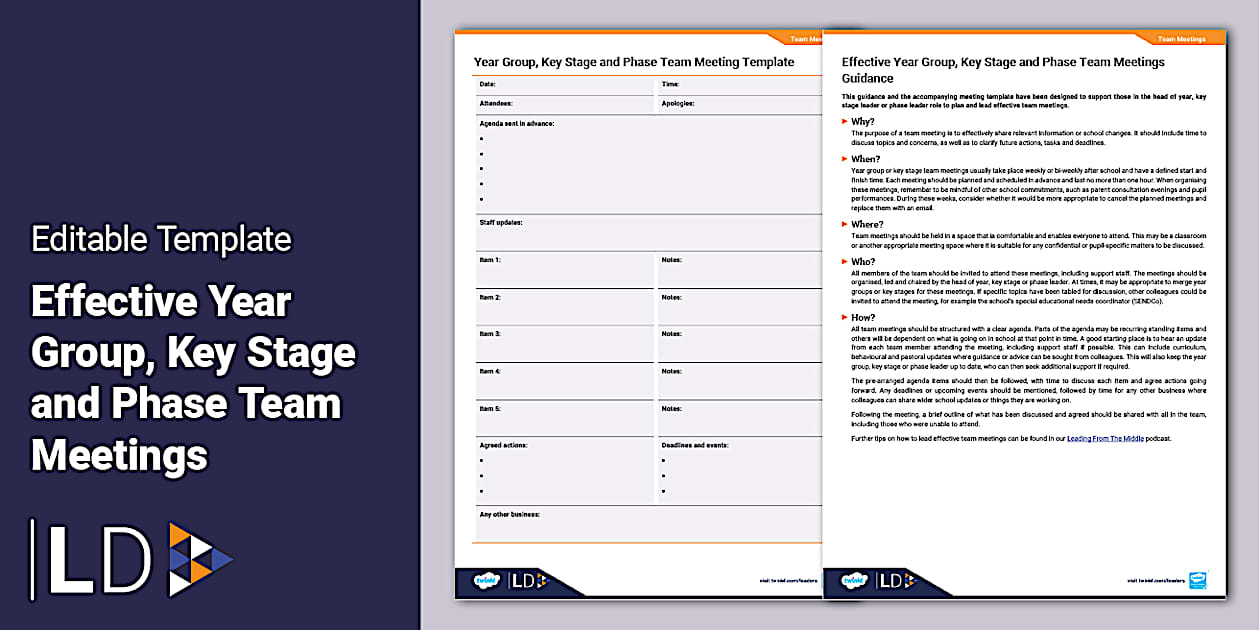 Effective Year Team Meetings Guidance and Template - SLT
