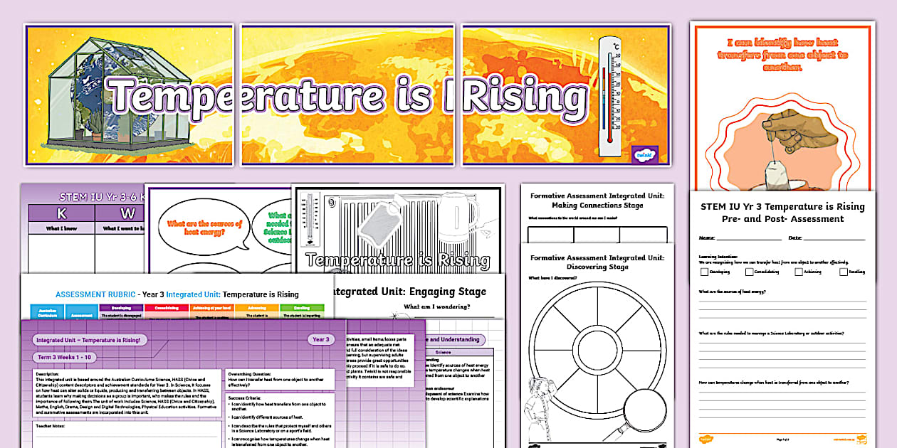 STEM IU Yr 3 Temperature is Rising Display Pack - Twinkl