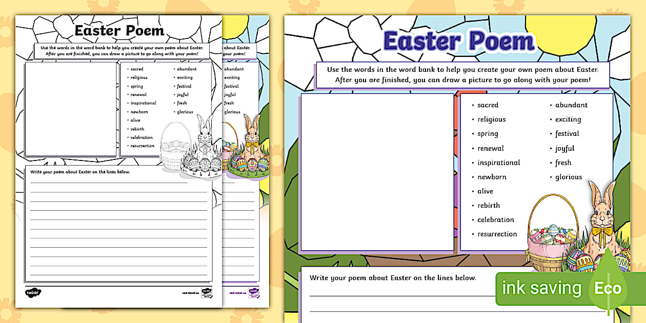 Easter Poem Writing Template (teacher made) - Twinkl