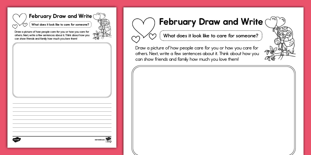 February Draw & Write Prompt for K-2nd Grade (teacher made)