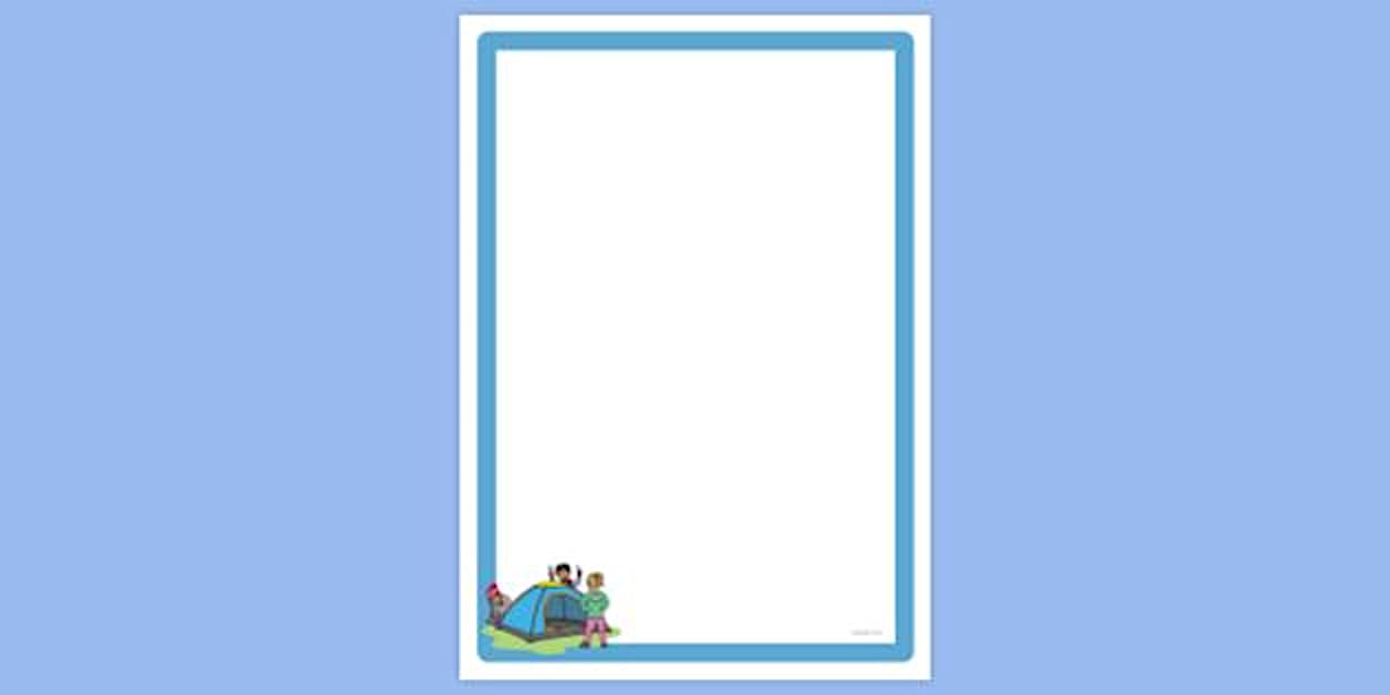 Simple Blank Family Camping Tent Page Border | Twinkl