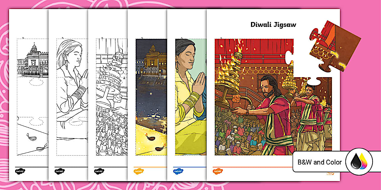 Diwali Printable Jigsaw Puzzles (Teacher-Made) - Twinkl