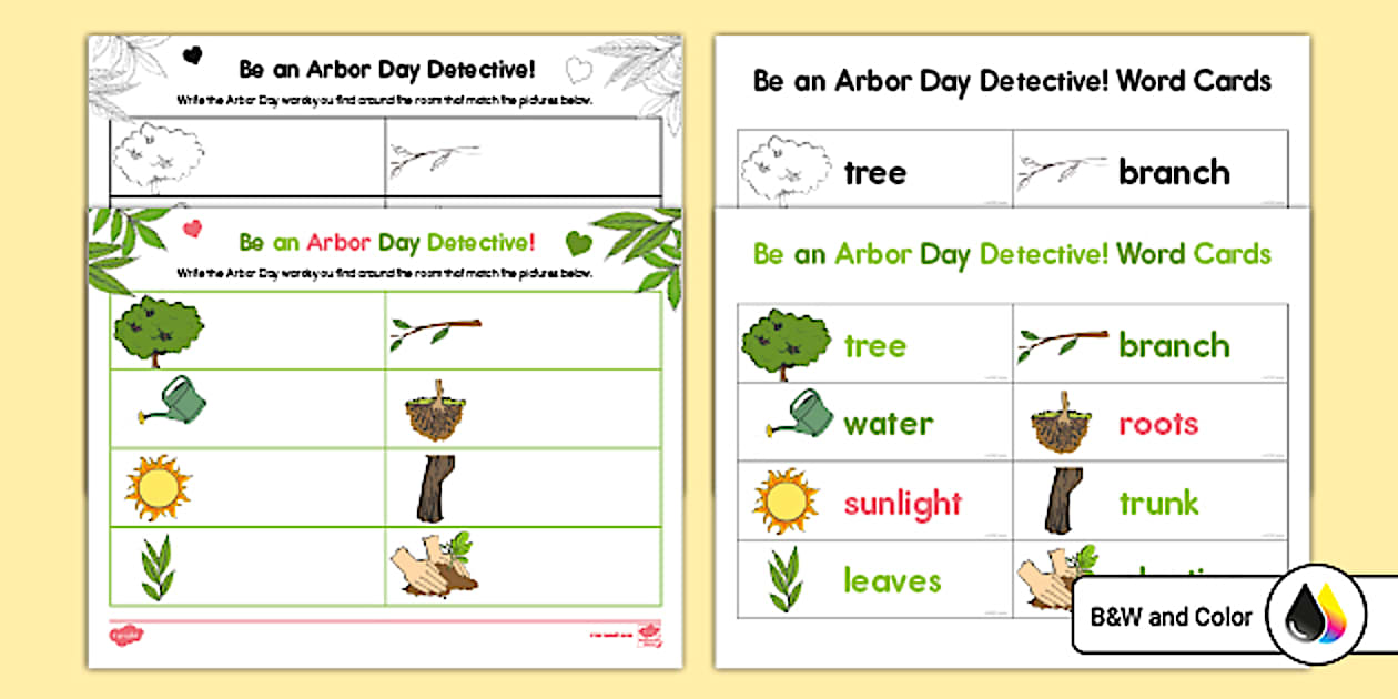 Arbor Day Read and Write the Room Worksheet for K-2nd Grade