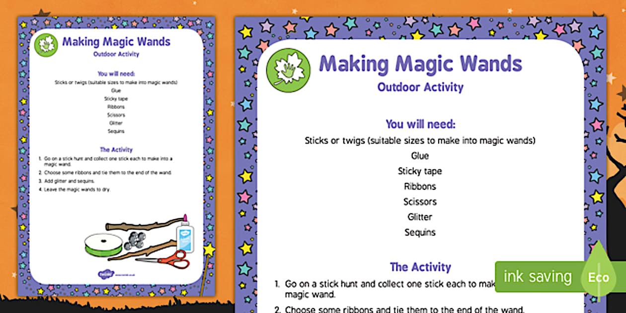 Making Magic Wands Outdoor Activity (teacher made) - Twinkl