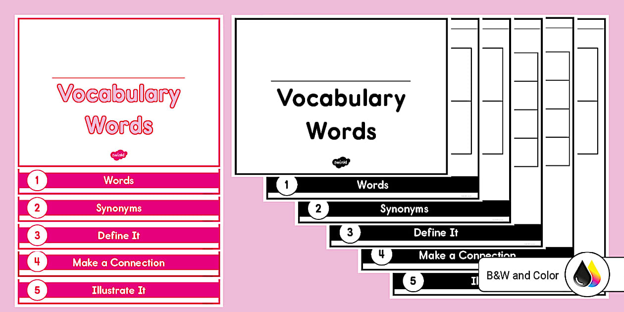 Vocabulary Words Flipbook for K-2nd Grade (teacher made)