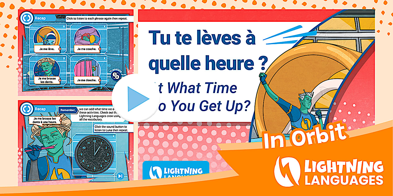 👉 Lightning Languages French In Orbit Time and Routine PowerPoint 4