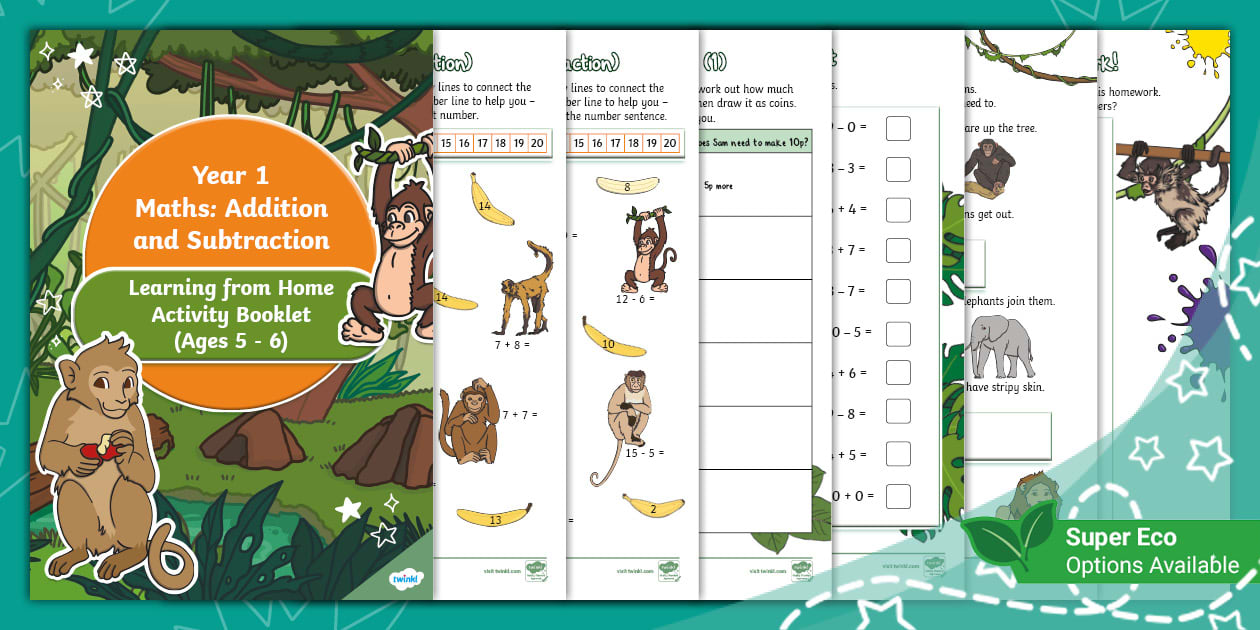 👉 Addition and Subtraction Activity Booklet (Ages 5 - 6)