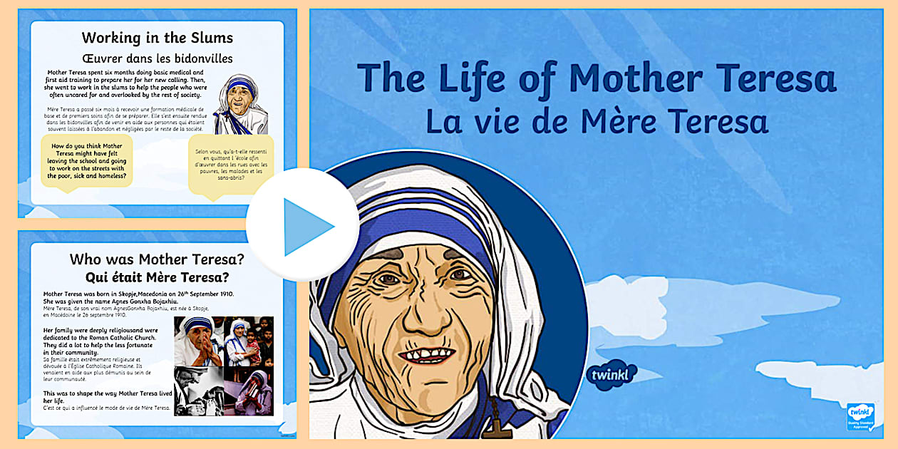 Mother Teresa PowerPoint English/French (teacher made)