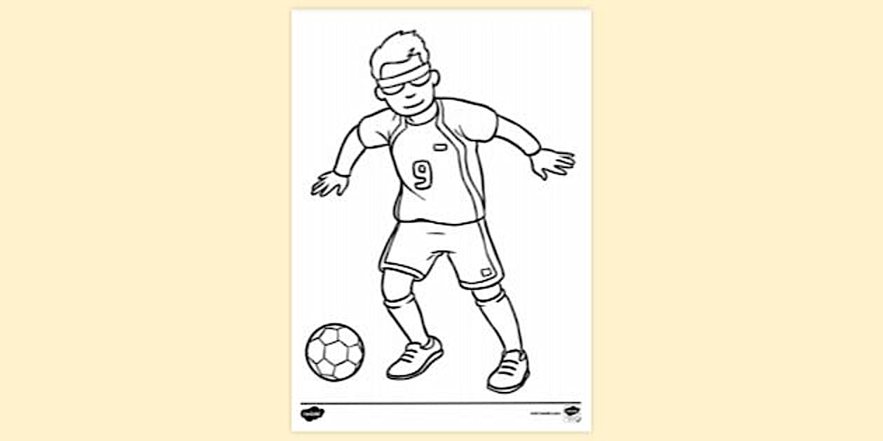 Footballer Football Player Colouring Sheet: Colouring Sheets