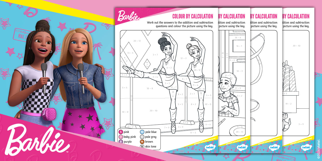 Barbie: Colour by Calculation [Ages 5-7] - Twinkl