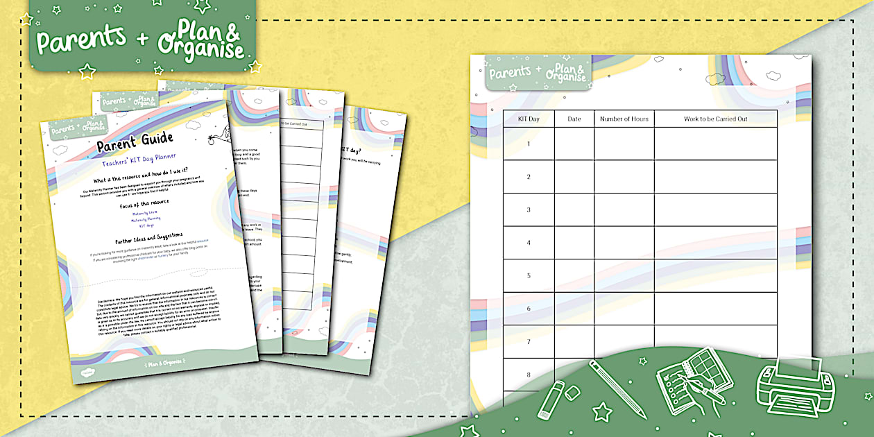 Teachers' KIT Day Planner | Teachers' Maternity Leave Planner