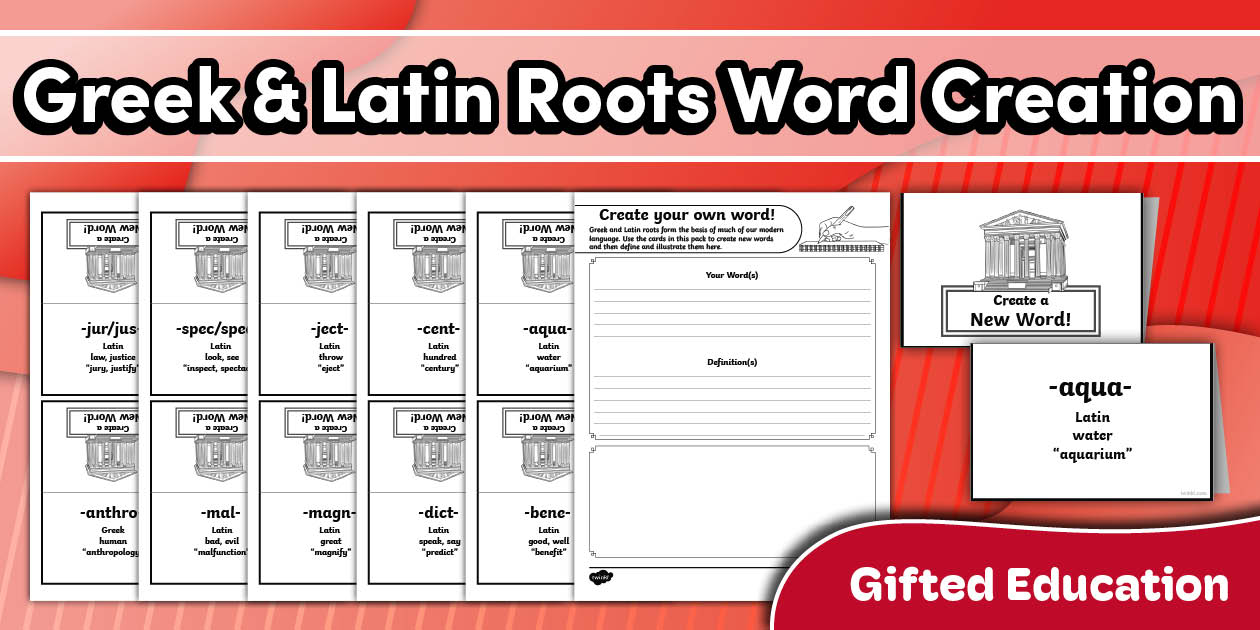 Greek and Latin Roots Word Creation Cards