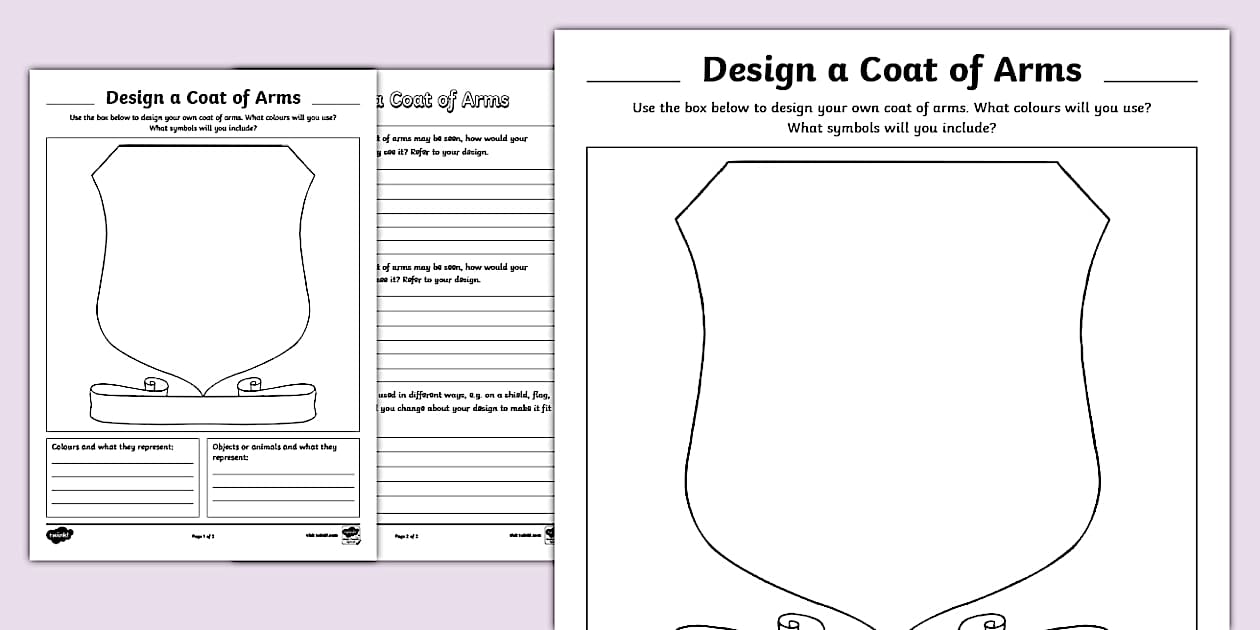 Design a Coat of Arms Worksheet (teacher made) - Twinkl