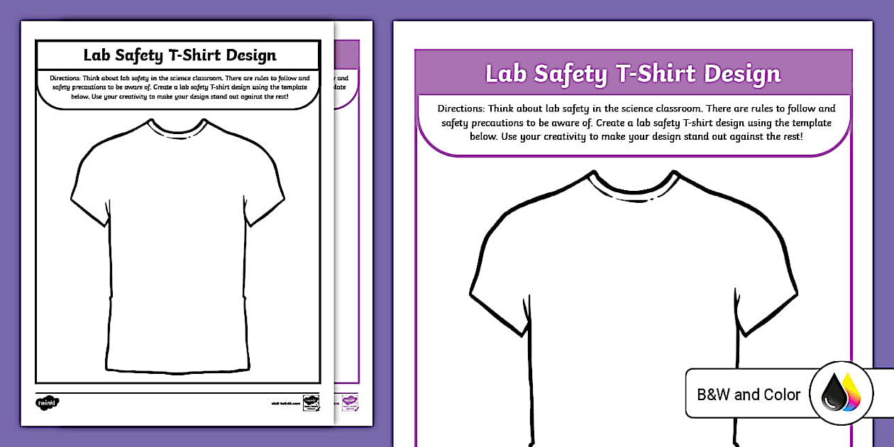 Lab Safety T-Shirt Design Worksheet (Teacher-Made) - Twinkl