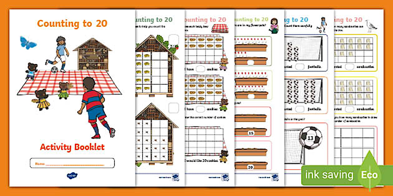 👉 Count to 20 Activity Booklet (Ages 4-5) (teacher made)