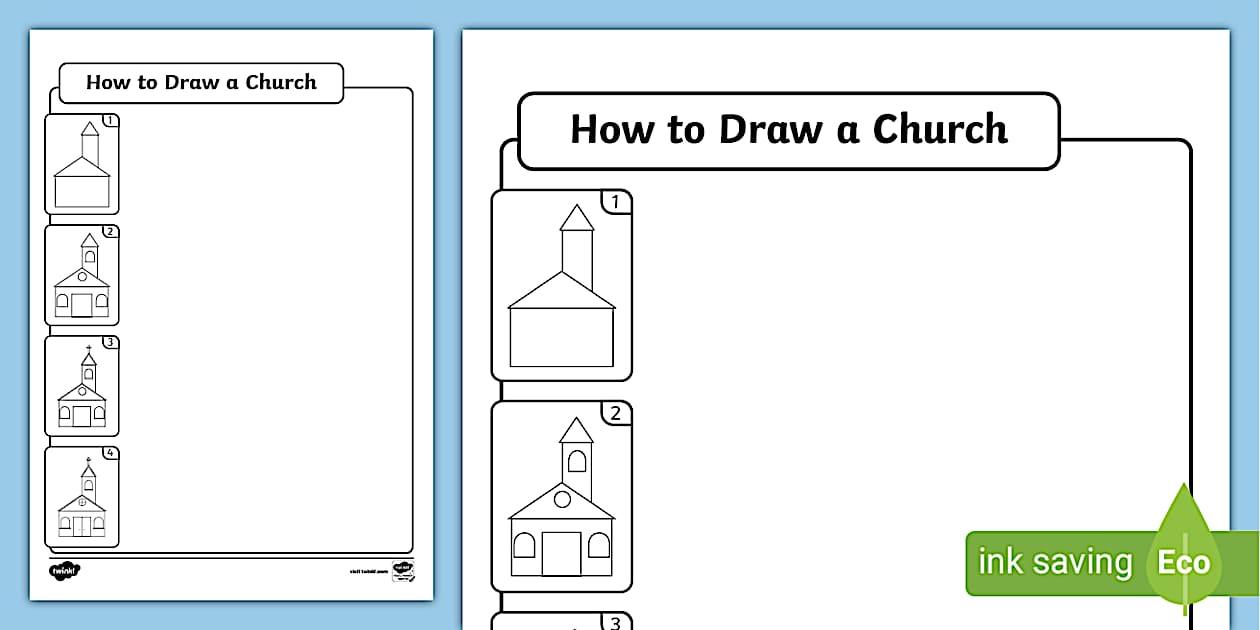 How to Draw a Church (teacher made) - Twinkl