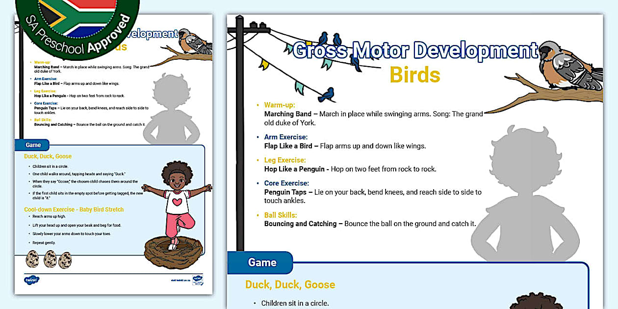 Preschool Gross Motor Development Lesson Plan - Birds