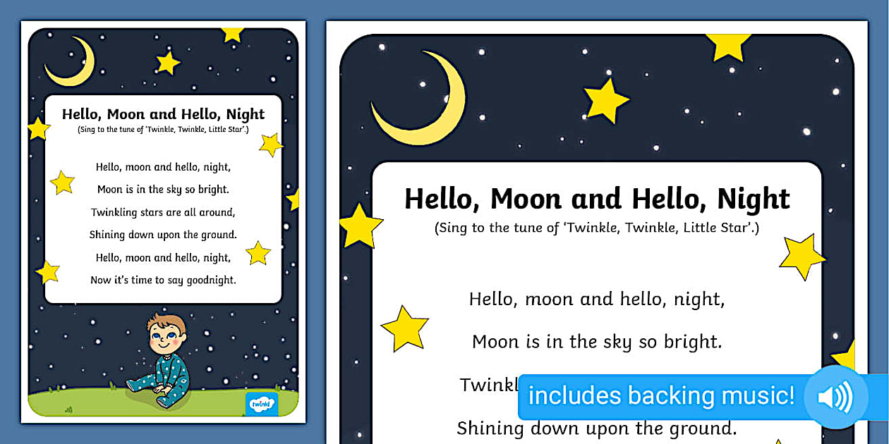 Hello, Moon and Hello, Night Song | Twinkl (teacher made)
