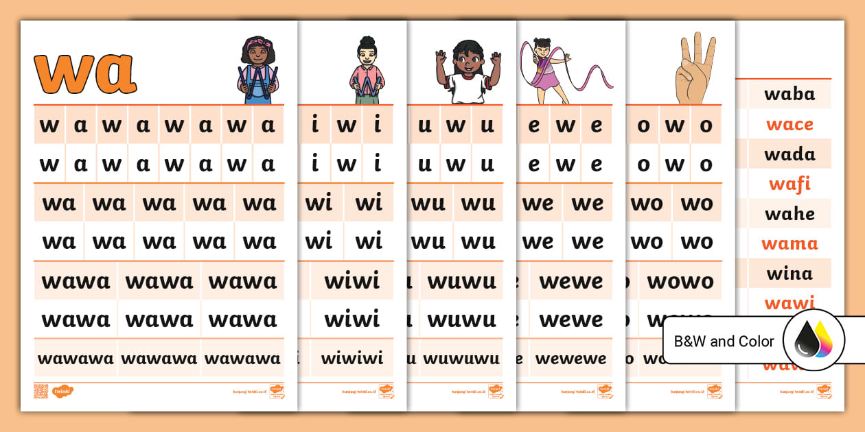 Booklet Keterampilan Membaca wa, wi, wu, we, wo - Twinkl