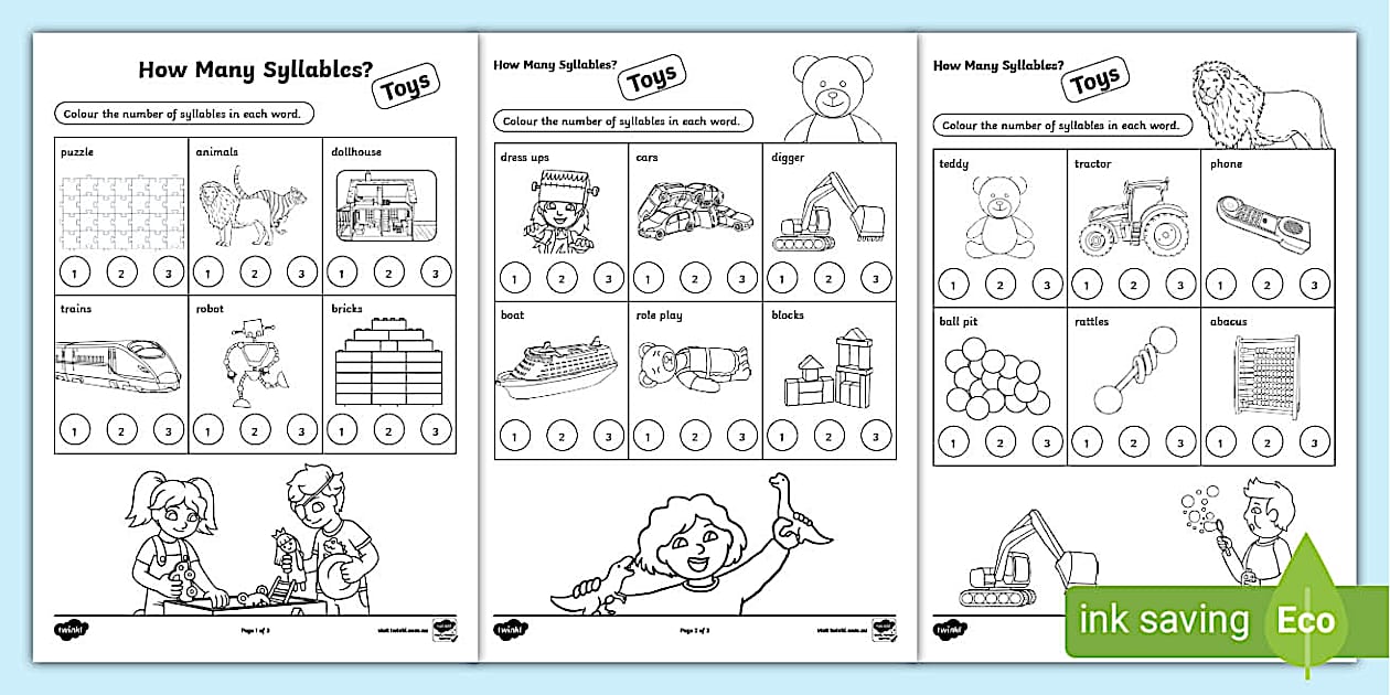How Many Syllables? Toys | F-2 Syllable Resources - Twinkl