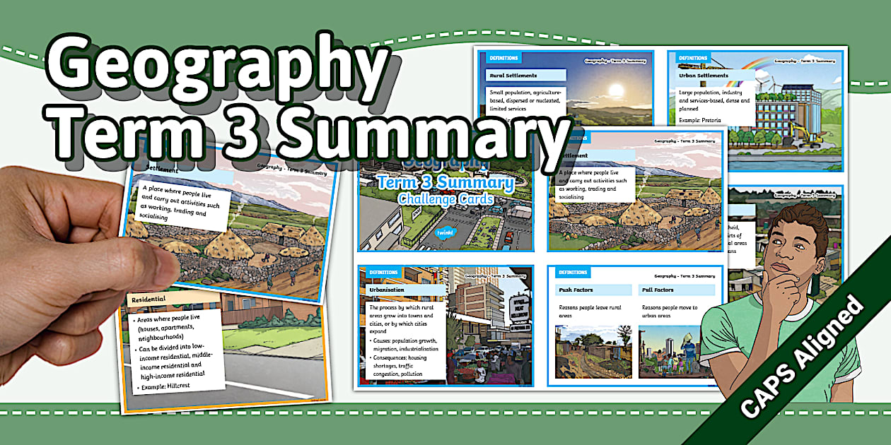Grade 8 - Geography - Term 3 Summary - Flashcards