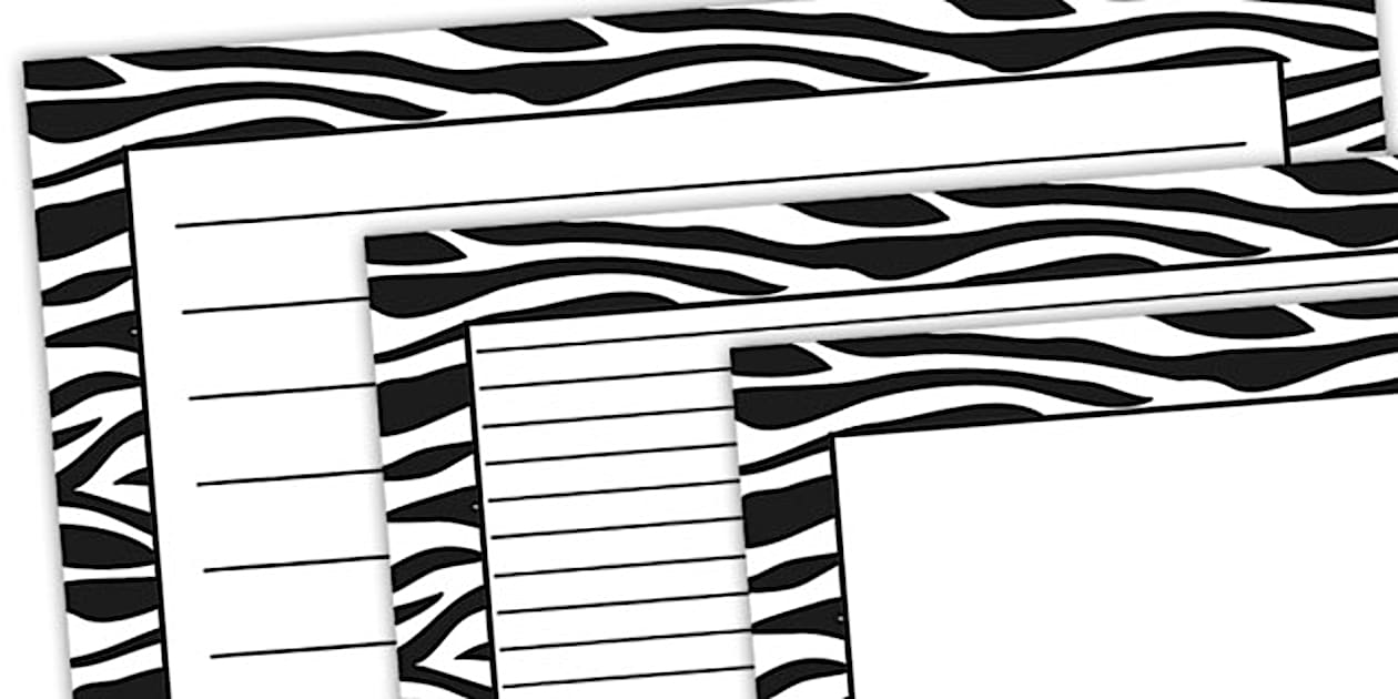 Editable Zebra Pattern Landscape Page Border (teacher made)