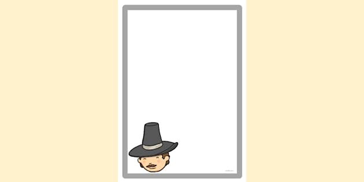 Colonial Hat Page Border (teacher made) - Twinkl