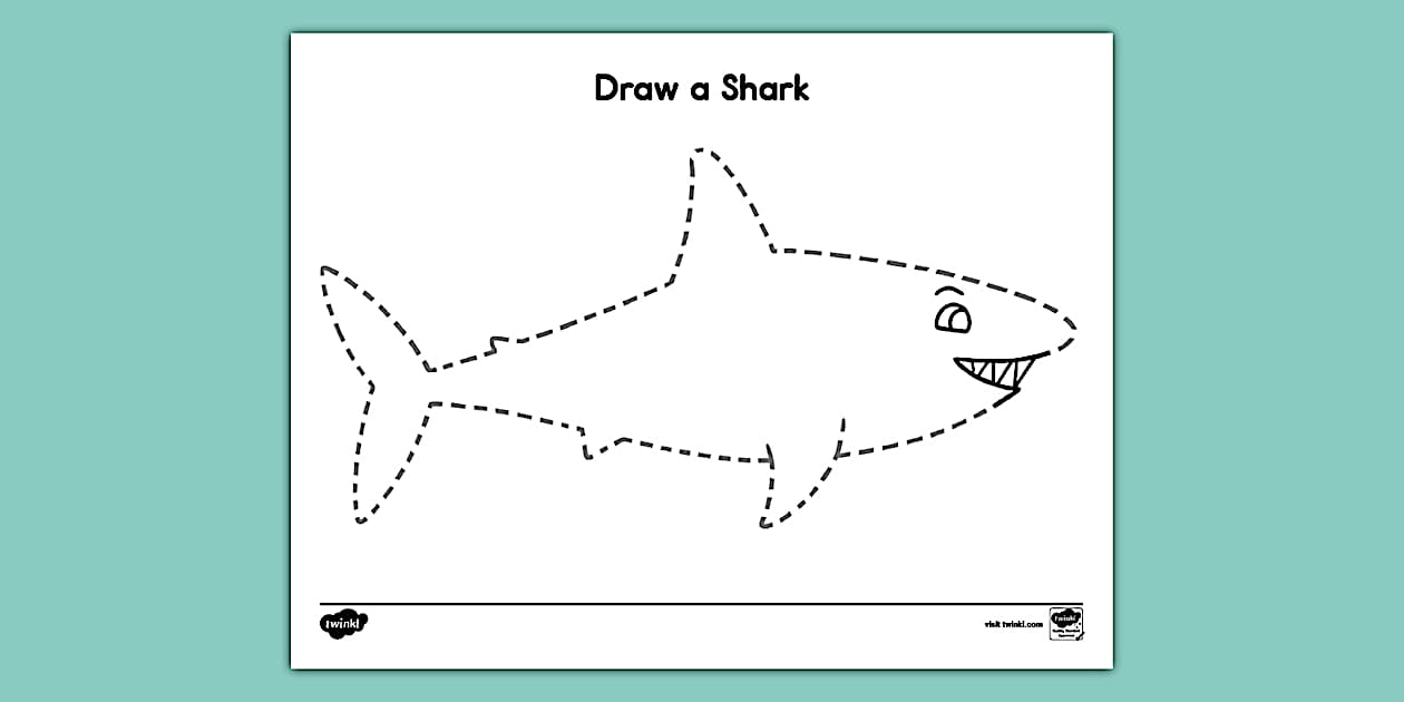 How to Draw a Shark Easy Worksheet for Kids | Twinkl USA