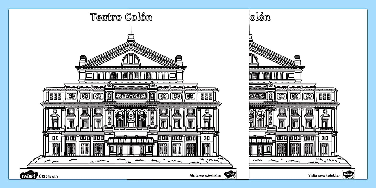Teatro Colón - Hoja para colorear- Guía de trabajo