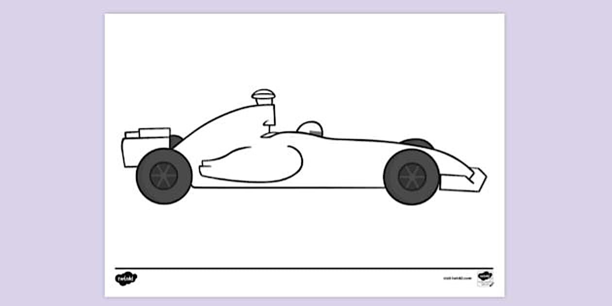 Printable Race Car Colouring | Colouring Sheets - Twinkl