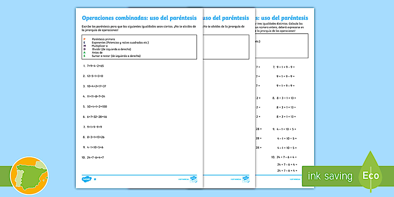 Lower Ability Ficha de actividad: El uso de paréntesis