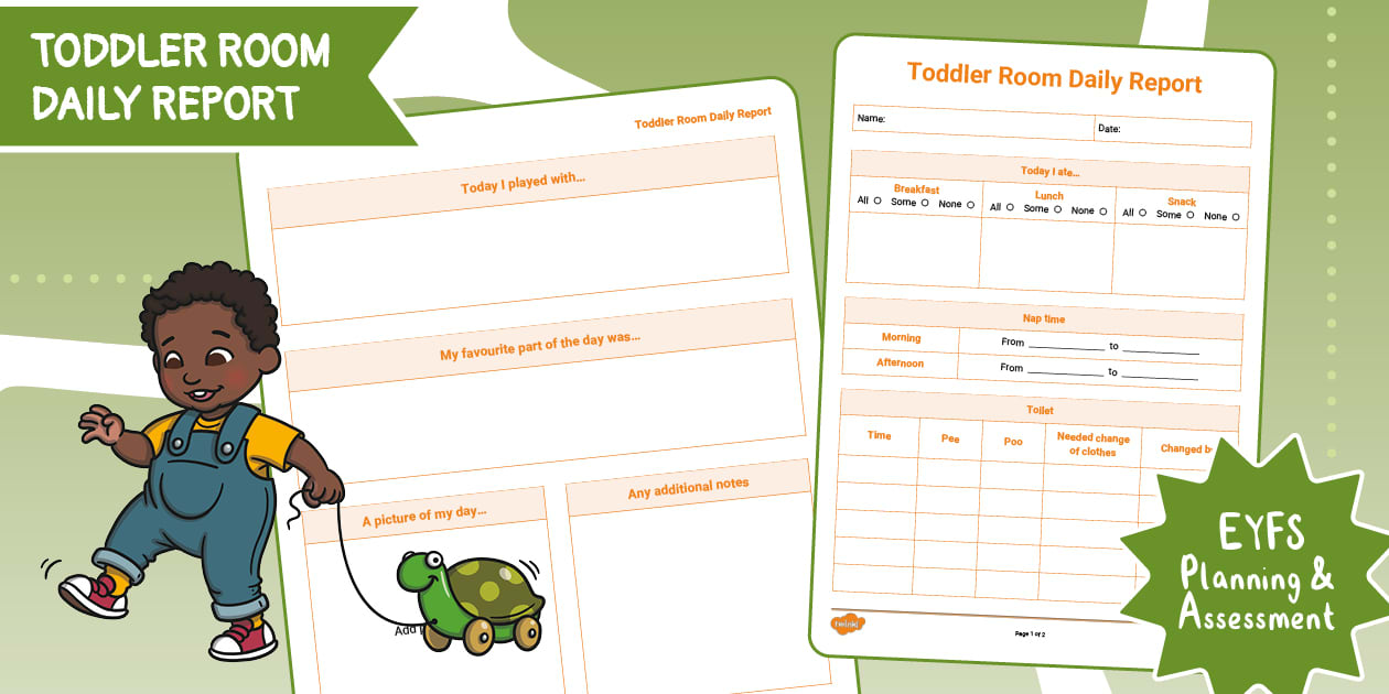 Northern Ireland EYFS Toddler Room Daily Report