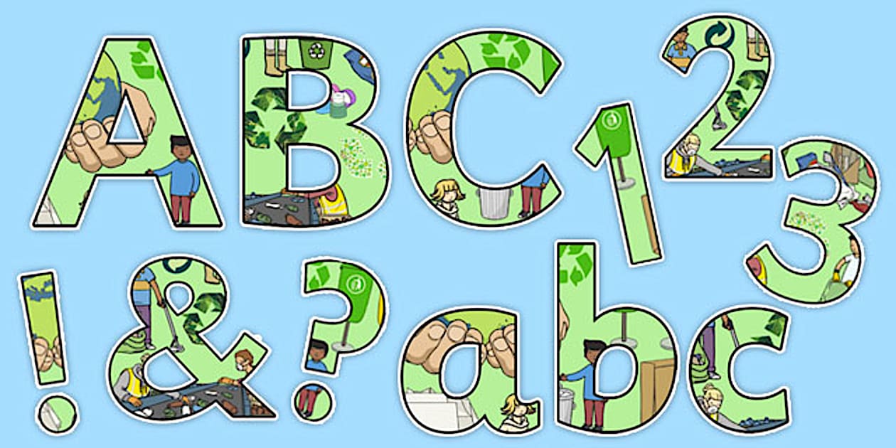 Recycling Themed A4 Display Lettering (teacher made)