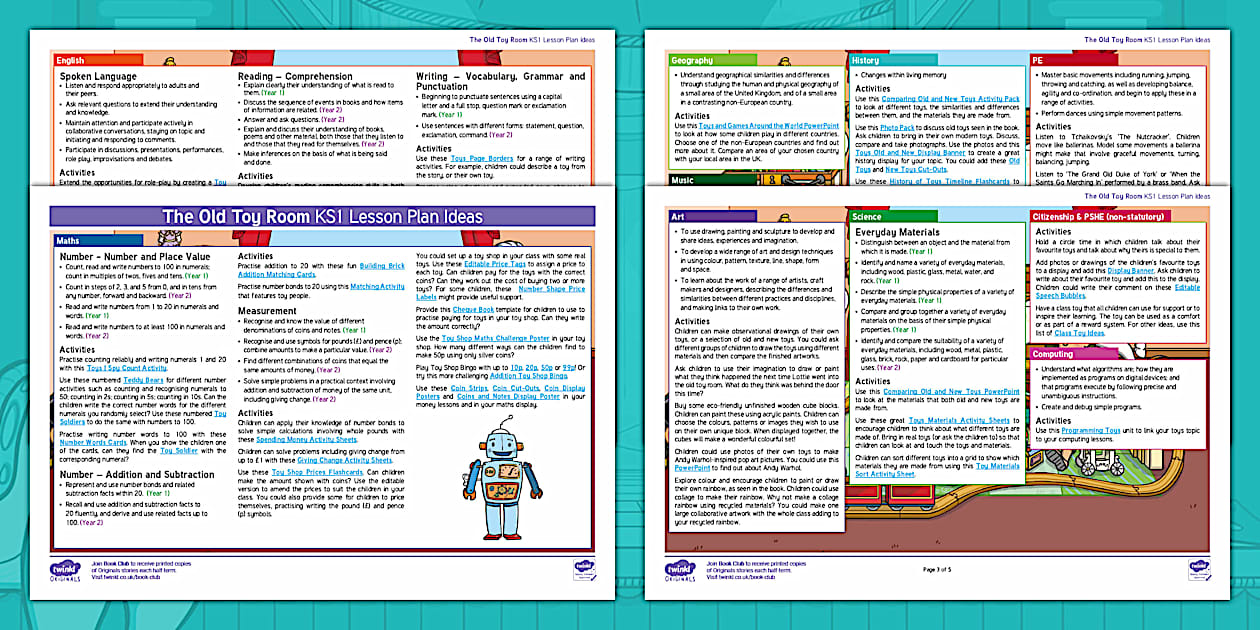 The Old Toy Room: Toys KS1 Lesson Ideas (teacher made)