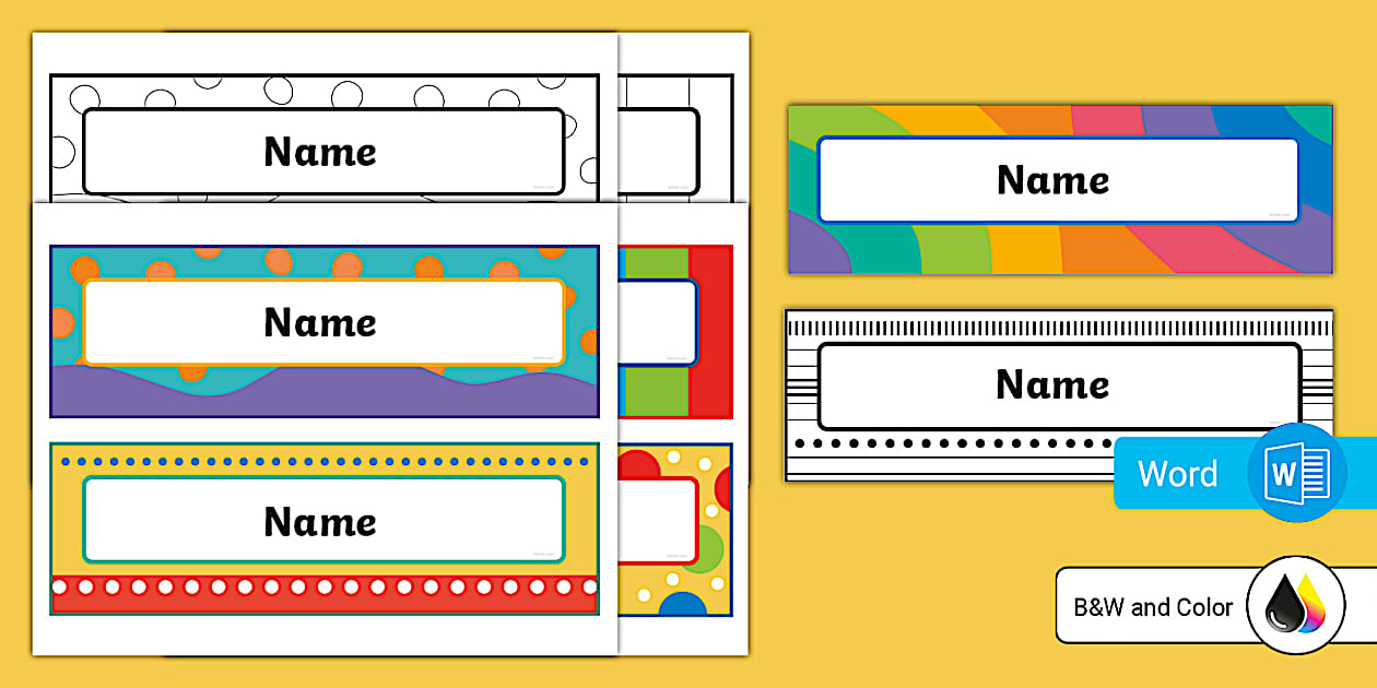 Editable Nameplates (teacher made) - Twinkl