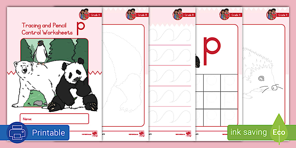 Gr. R Phonics Letter P Tracing and Pencil Control Worksheets
