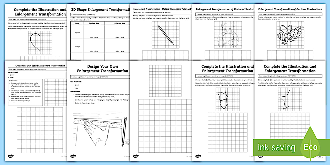Centre of Enlargement Translation Tasks | Shapes, symmetry