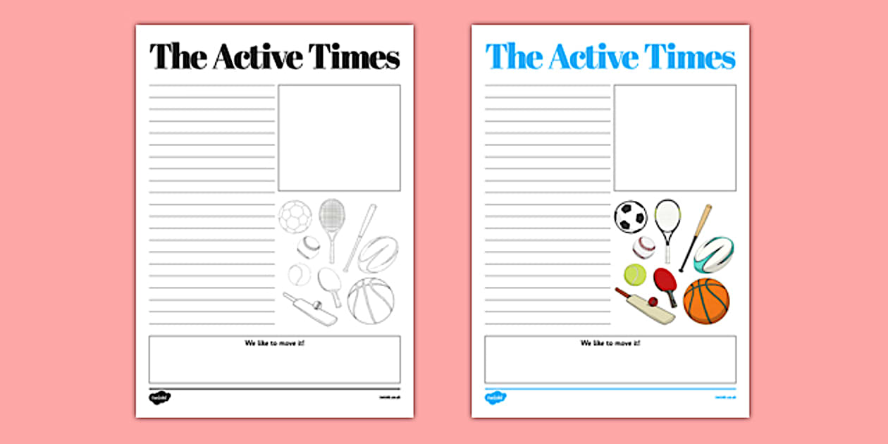 The Active Times Newspaper Template (teacher made) - Twinkl