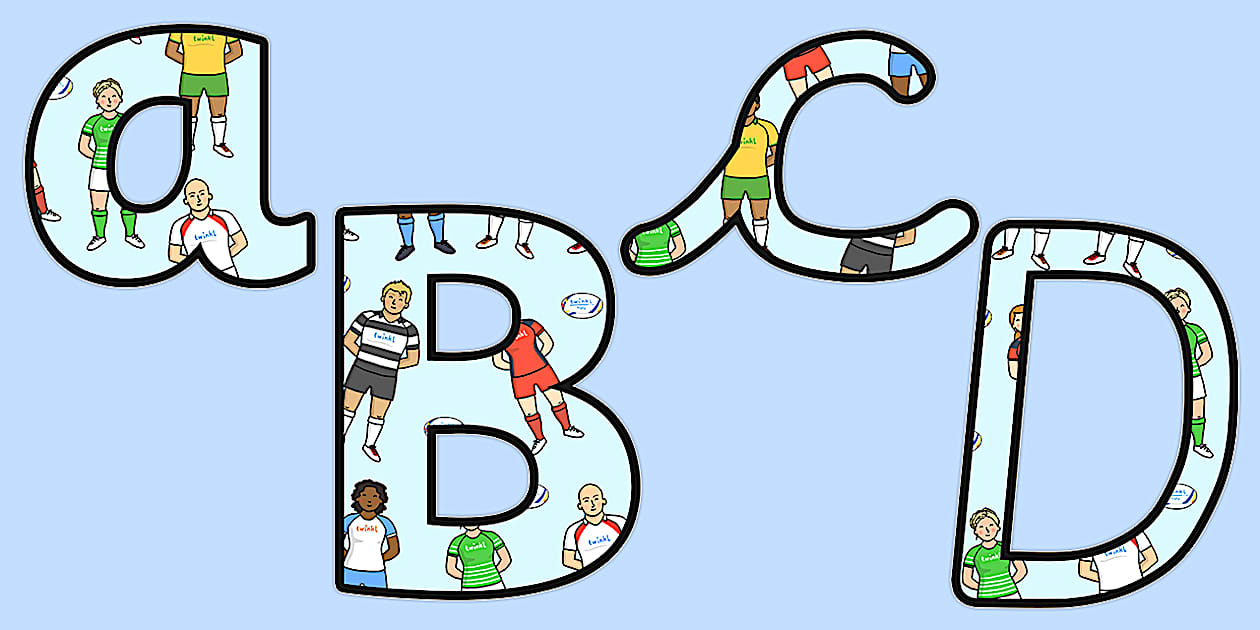 Rugby Themed Size Editable Display Lettering - Twinkl