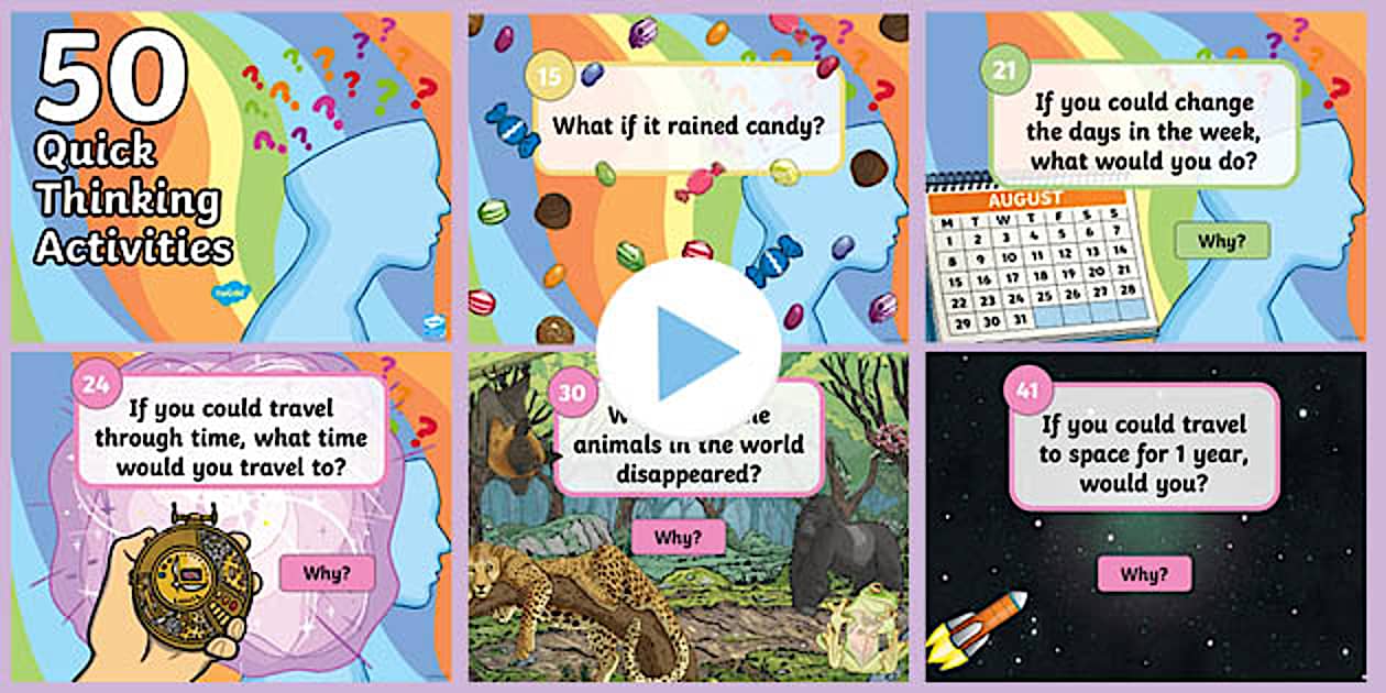 50 Quick Thinking Activities (teacher made) - Twinkl
