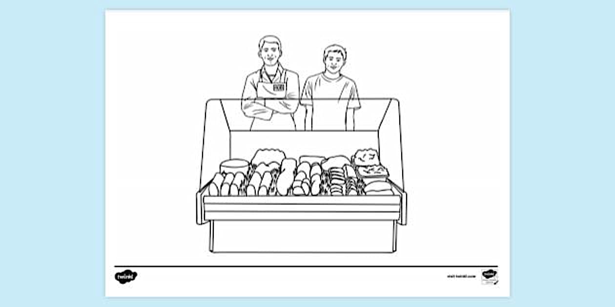 Butcher Colouring Sheet | Twinkl Resources