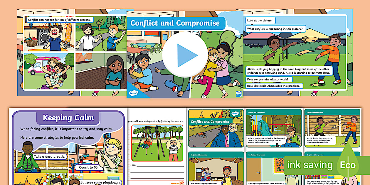 Kindergarten Conflict and Compromise PowerPoint and Activity Pack