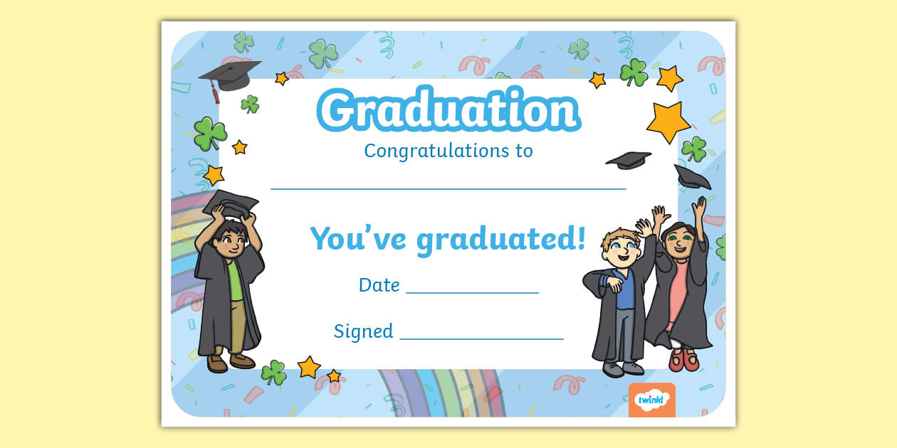 Preschool Graduation Certificate - Editable (teacher made)