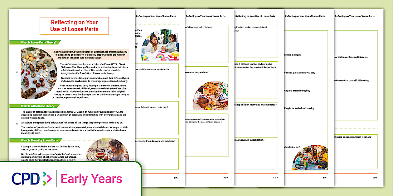 Reflecting on Loose Parts EYFS Handout | Twinkl CPD - Twinkl
