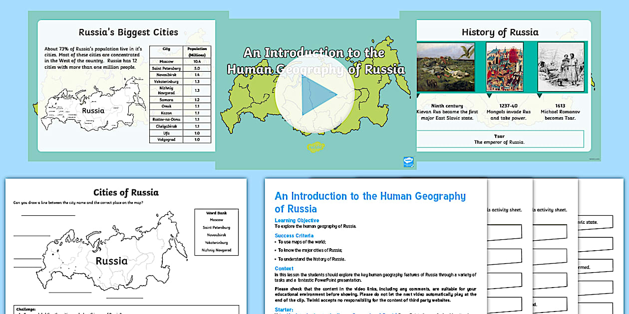 Editable The Human Geography of Russia Lesson Pack - Twinkl