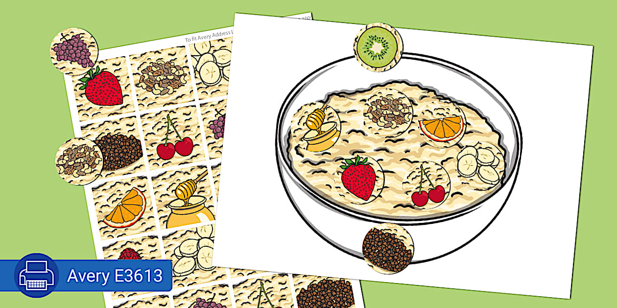 World Porridge Day - Porridge Toppings Sticker Activity